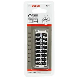 Juego de 8 Puntas Bosch x25mm Contol Impacto PH1 PH2x3 PH3 PZ2x2 PZ3 ...